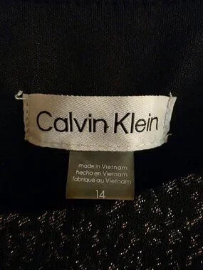 Calvin Klein | Dresses | Calvin Klein Ruffle Jacquard Shimmer Faux Wrap ...